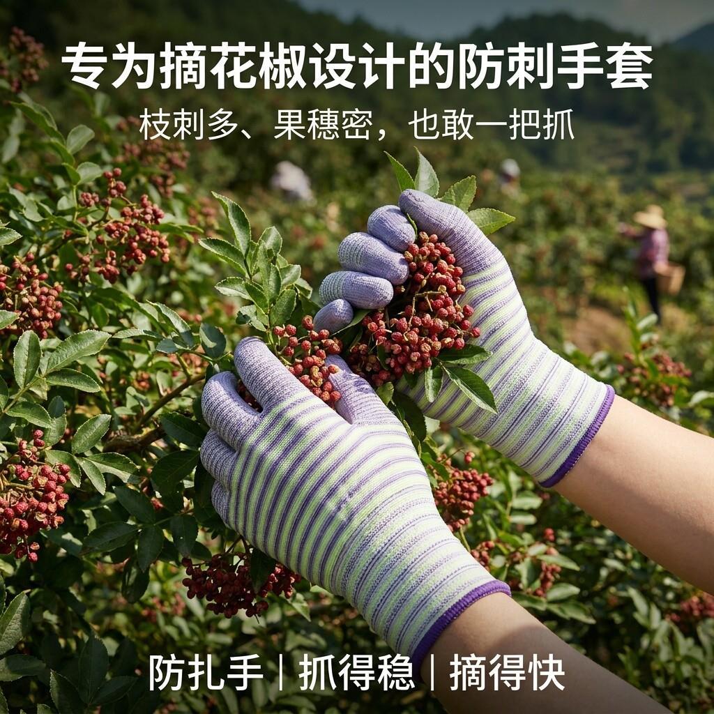摘花椒专用手套防刺防扎防割园艺劳保透气不闷手耐磨防滑耐用干活