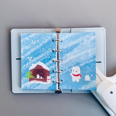 M5「雪中来信」原创无胶便签手帐内页双面绘本风COSMOS OF OURS