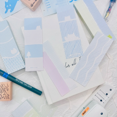 A7 Half「如果想你时恰好落了雨」原创无胶便签分装 手帐素材盐系