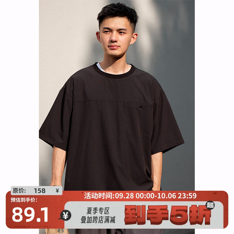 BDCT 22SS休闲百搭纯色短袖体恤男夏季简约基础宽松潮牌青年t恤_虎窝淘