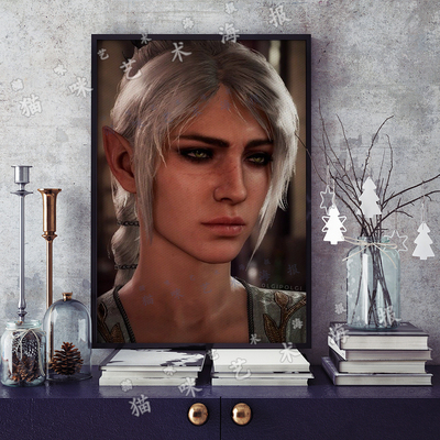 博德之门3影心Shadowheart帆布打印金属框架海报装饰画家居游戏