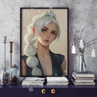 博德之门3影心Shadowheart帆布打印金属框架海报装饰画家居游戏