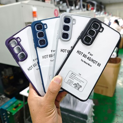 适用外贸传音Infinix Smart10 10HD POP10 Smart9 8PRO TM磨砂手机壳 HOT60i 50i 亚克力二合一软包边保护套