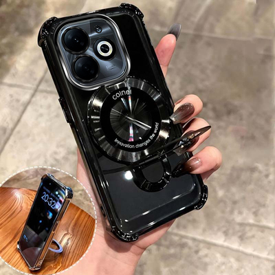 四角防摔支架适用传音infinix smart8pro手机壳smart8pro外壳透明