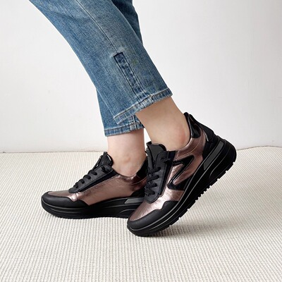 德国Ara鹦鹉女鞋牛皮拼色休闲鞋