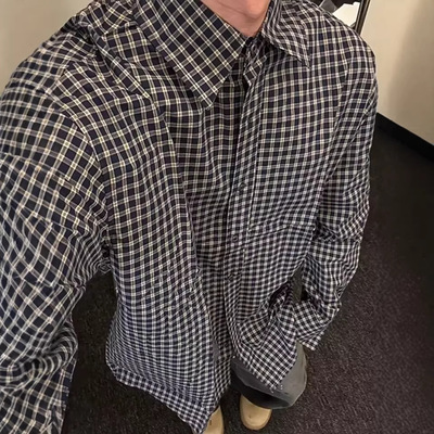 智快鱼经典保罗素拼商场同款2026新款男装痞帅风汉崇乔治白衬衫男