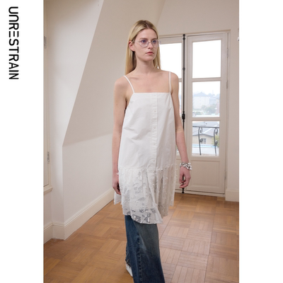 UNR新款时髦吊带蕾丝连衣裙