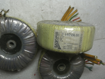 拆机德国 katronik 进口环形变压器 功率140W 输入230V 输出双14V
