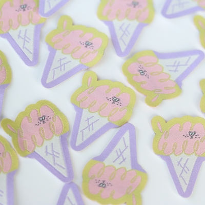 甜筒冰激凌补丁贴布标辅料手帐标签织唛标定制订制源头工厂现货