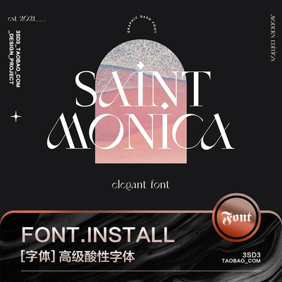 3SD3高级简约英伦酸性衬线风格MACWIN英文字体安装包PSAI设计素材