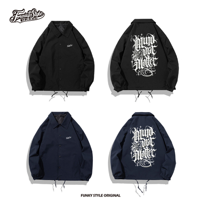 FUNKYSTYLE嘻哈复古bboy刺青TATOO奇卡诺popping街舞教练夹克外套