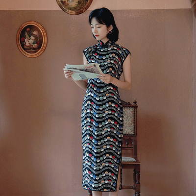 茉茉复古日常丝光棉绸港式旗袍