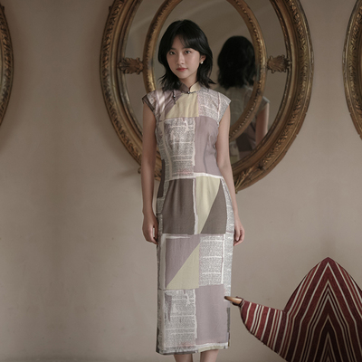 茉茉侧拉链复古日常天丝港式旗袍