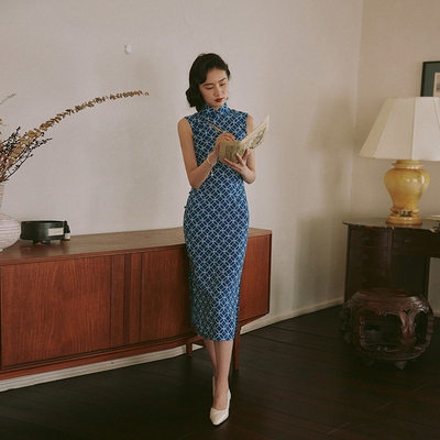 茉茉有省半开襟南洋日常棉绸旗袍