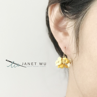 设计师独家原创风钩针蕾丝耳环