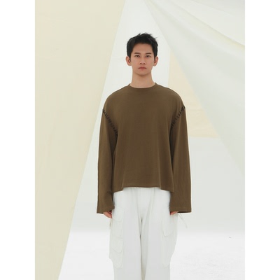 潮流男装宽松圆领休闲2024夏上衣