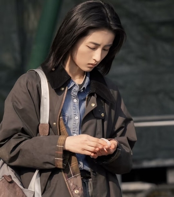 现货barbour os transport女士油蜡外套涂蜡夹克LWX1410张子枫款