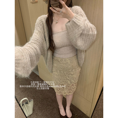 （吴大笑）早春回信～软糯气质百搭显瘦毛流感松弛设计感毛衣开衫