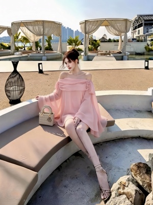 MSTO BALLET人间芭比财阀千金粉色蕾丝立体花朵蓬蓬裙礼服生日裙