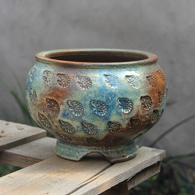 高温窑变古朴粗陶透气全手工花盆