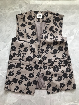 欧洲站高品质女装碎花不规则气质西装马甲