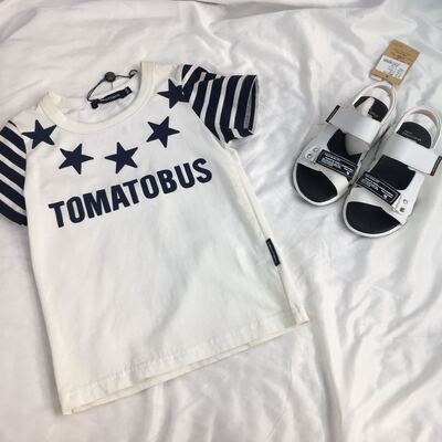 tomatobus 中大童男女童韩版夏季时尚纯棉休闲圆领T恤m16246