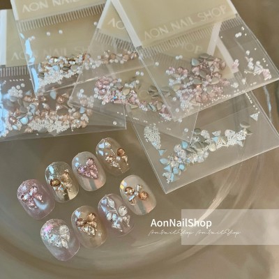 AONNAIL爱心蝴蝶领结锆石材料包