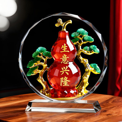 生意兴隆葫芦摆件福禄店铺前台收银台装饰品办公桌面摆台开业礼品