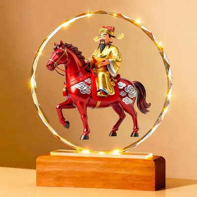 马上有财图马年新年摆台办公室桌面电视柜书房客厅玄关装饰品摆件