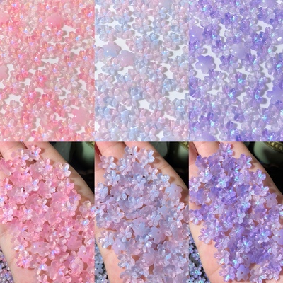 立体小樱花50颗琉璃小花diy材料