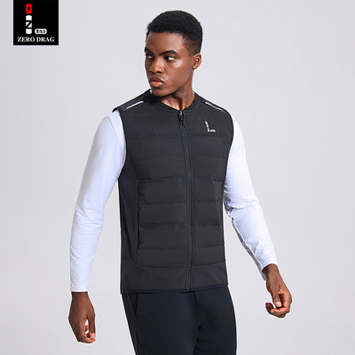 零阻力运动羽绒服马甲冬季跑步综训户外轻薄鸭绒保暖外套背心男女