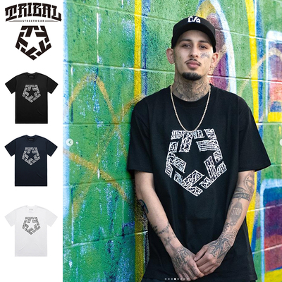 TRIBAL美式涂鸦重磅宽松短袖T恤