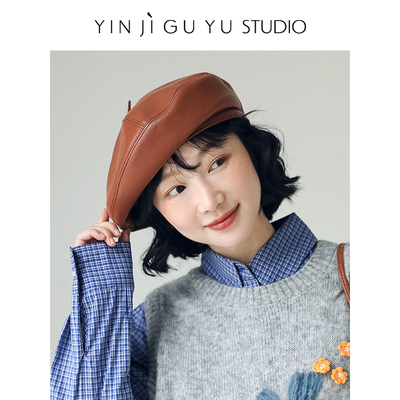 印计谷羽四片顶PU贝雷帽Y6031