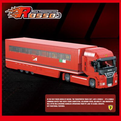 AmazingBlock10008Rosso赛车运输车积木摆件拼装集装模型跨境玩具