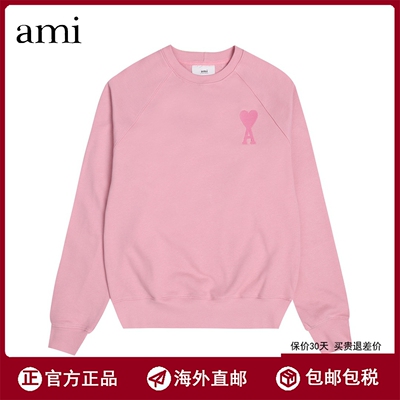 【海外直邮】Ami 新款马卡龙系列圆领卫衣爱心刺绣男女宽松长袖