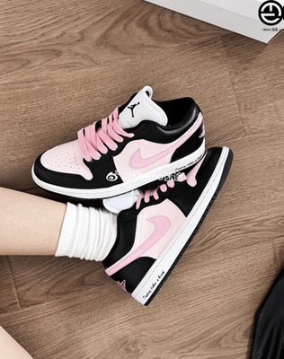 正品定制球鞋 Air Jordan 1 Low 雾野樱花学院风低帮复古AJ篮球鞋