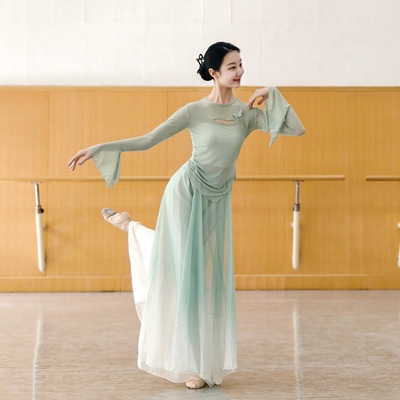 古典舞纱衣中国舞服装身韵形体服显瘦舞蹈上衣女民族舞练功服