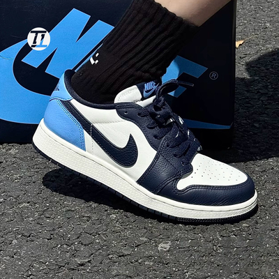 AJ1黑白蓝黑曜石大童低帮板鞋