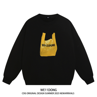 WE11DONECDG购物袋印花圆领卫衣