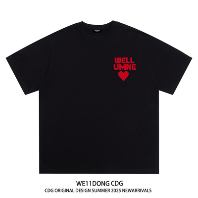 WE11DONECDG爱心印花短袖T恤