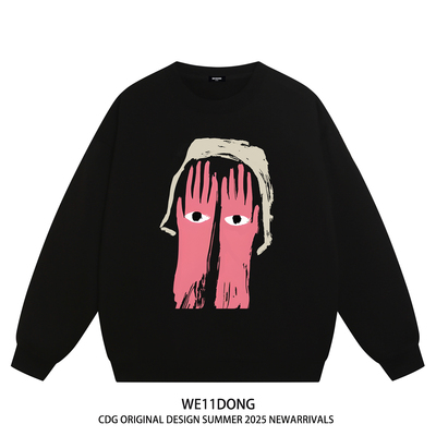 WE11DONE卡通印花宽松圆领卫衣