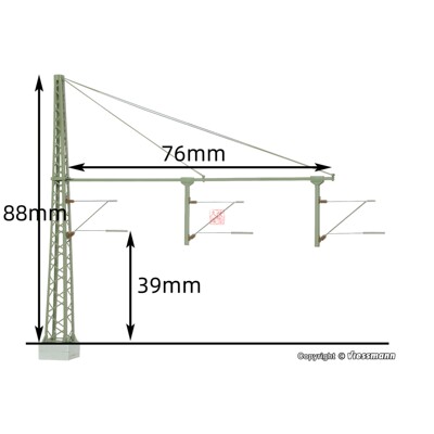 久安铁道1:160N比例模型场景VIESSMANN 4361 接触网支柱 三线悬臂
