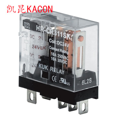 韩国凯昆KACON功率继电器HR-CR311SK/HR-CR321SS    宽脚插入式
