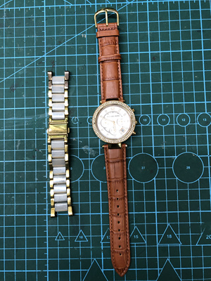 麦克科尔凹口5896真皮表带适配MK2277 2425 2280柔软棕色女皮表带