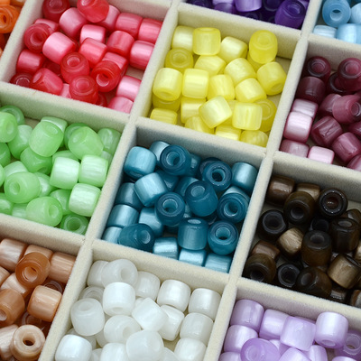 仿猫眼树脂珠桶珠串珠DIY手串