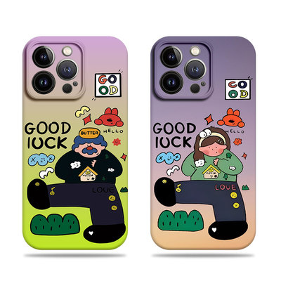 苹果17promax插画大叔女孩菲林情侣手机壳适用苹果华为VIVOY76SMATE50EIQOONEO9FINDX8至尊P80PRO