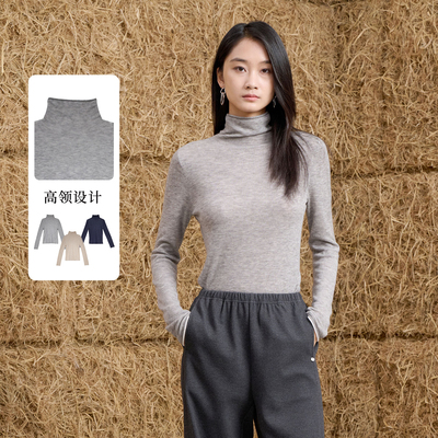 紫淑冬装极简女高领针织衫