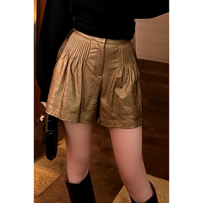 紫紫 古铜短裤   中古金色超A百搭短裤ZC06KZHJ109
