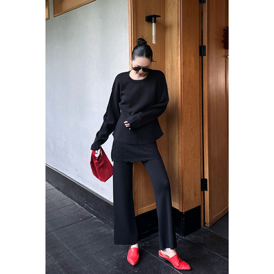 AME镂空屁帘裤松紧腰