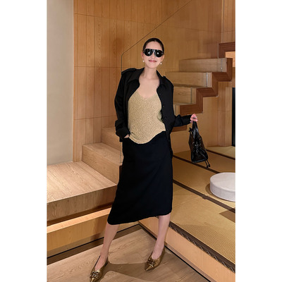 AME双兜老麻裙三季百搭